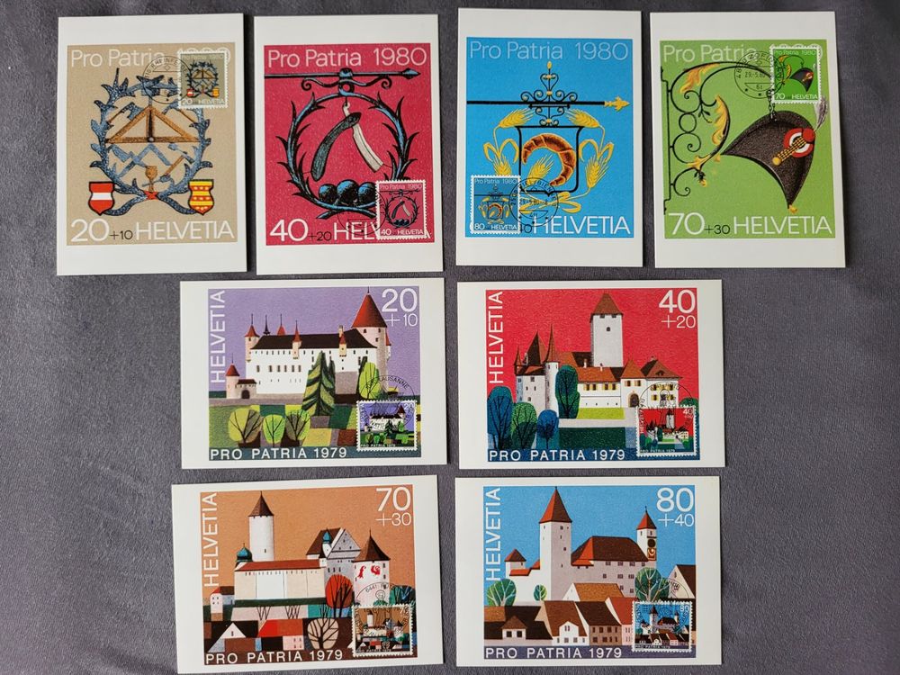 8 Maximumkarten Pro Patria 1979 und 1980 | Kaufen auf Ricardo