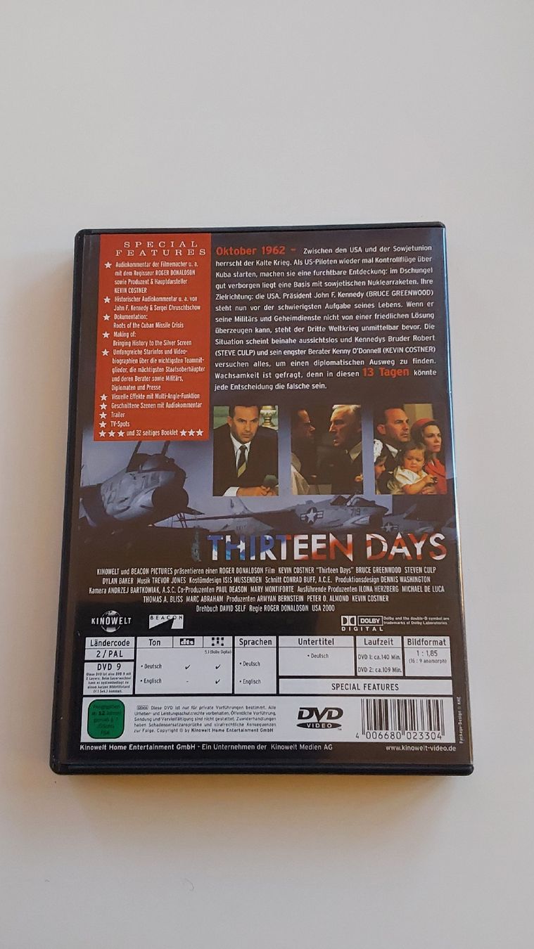 DVD Thirteen Days - Top Zustand - Kevin Costner Film! (Gebraucht) in ...