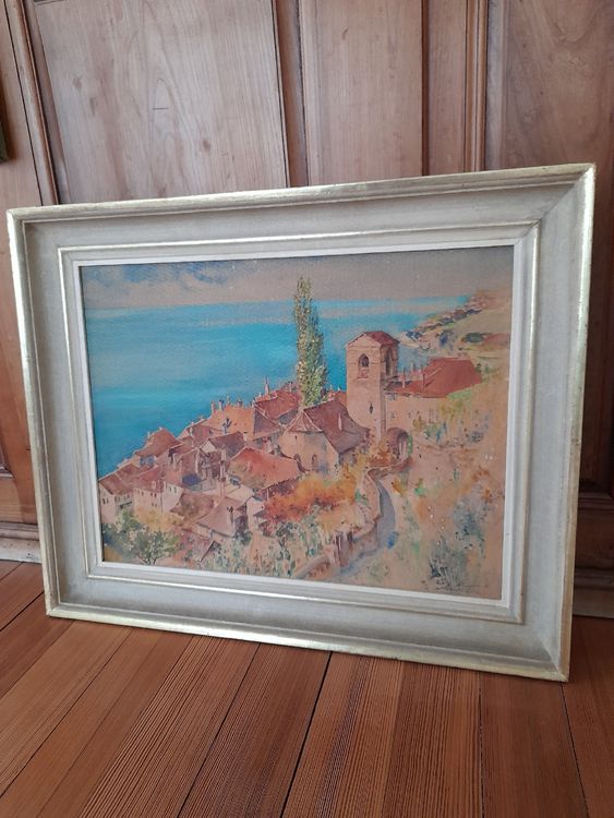Dorfansicht aCh-see adolphe Tieche Aquarell, sig u dat 1906 | Kaufen auf Ricardo