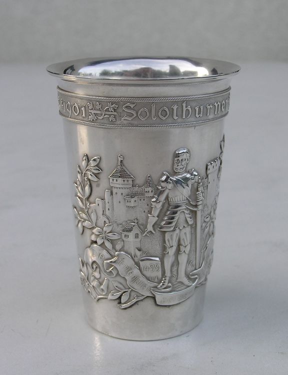 SCHÜTZENBECHER KANT. SCHÜTZENFEST 1901 SOLOTHURN SILBER 800 (Gebraucht) in Grenchen für CHF 78 ...