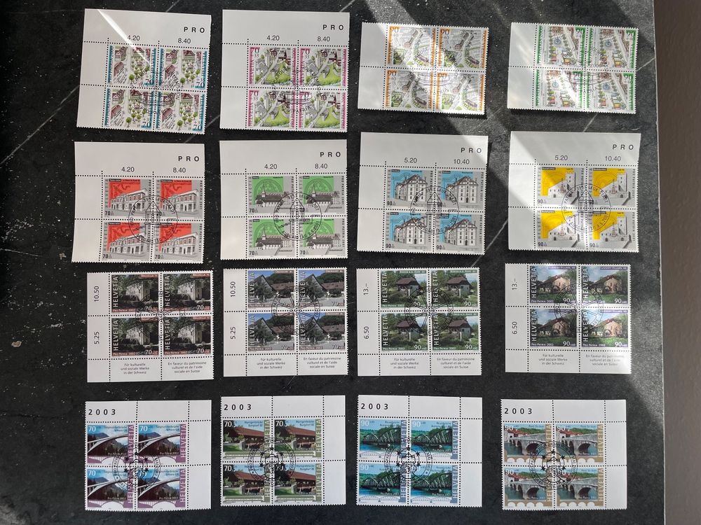 Pro Patria 2000 2001 2002 2003 ; Viererblock ; ET-Stempel (Gebraucht ...