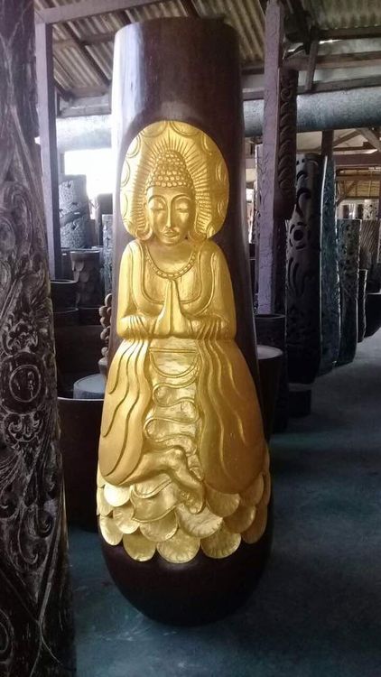 Figur Buddha Baumstamm Skulptur 20 Cm Kaufen Afrika Deko Shop