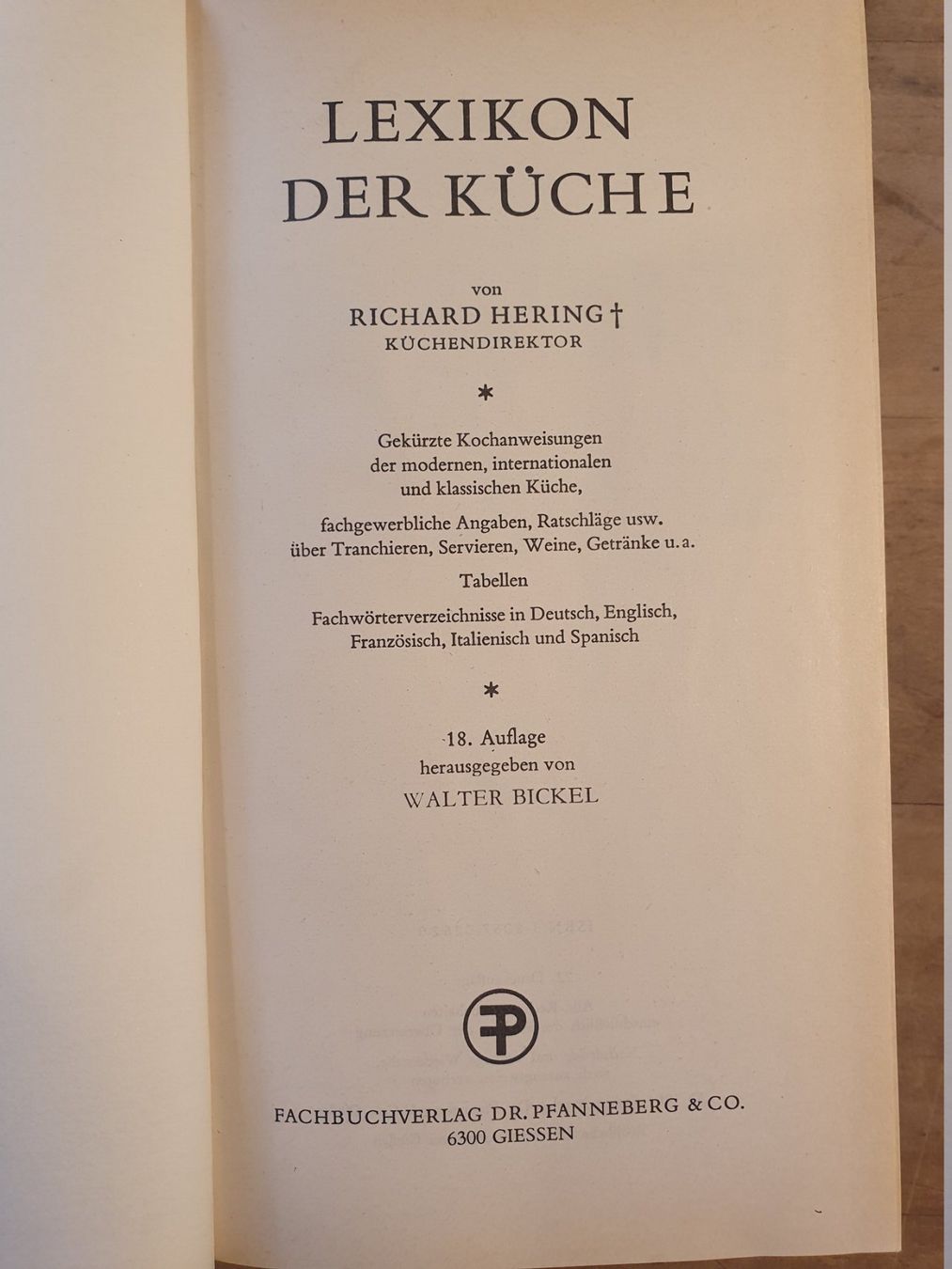 Lexikon der Küche Richard Hering Pfannenberger (Gebraucht) in Zürich ...