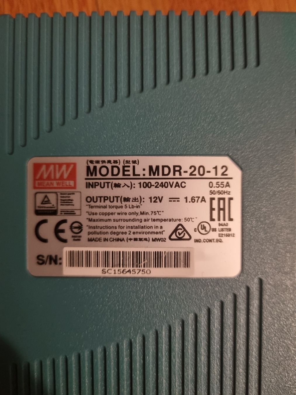 Mean Well MDR-20-12 Hutschienennetzteil 12V/1.67A (Gebraucht) in Zeihen ...