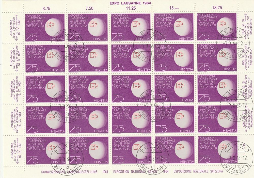 Bogen 75 Rp. 1964 (Gebraucht) in Rorschacherberg für CHF 6 – mit ...