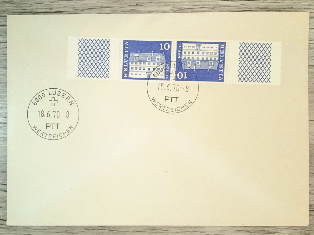 TR60 Enveloppe + Timbre Suisse 1970 (Gebraucht) in Cousset für CHF 0.65 – mit Lieferung auf ...