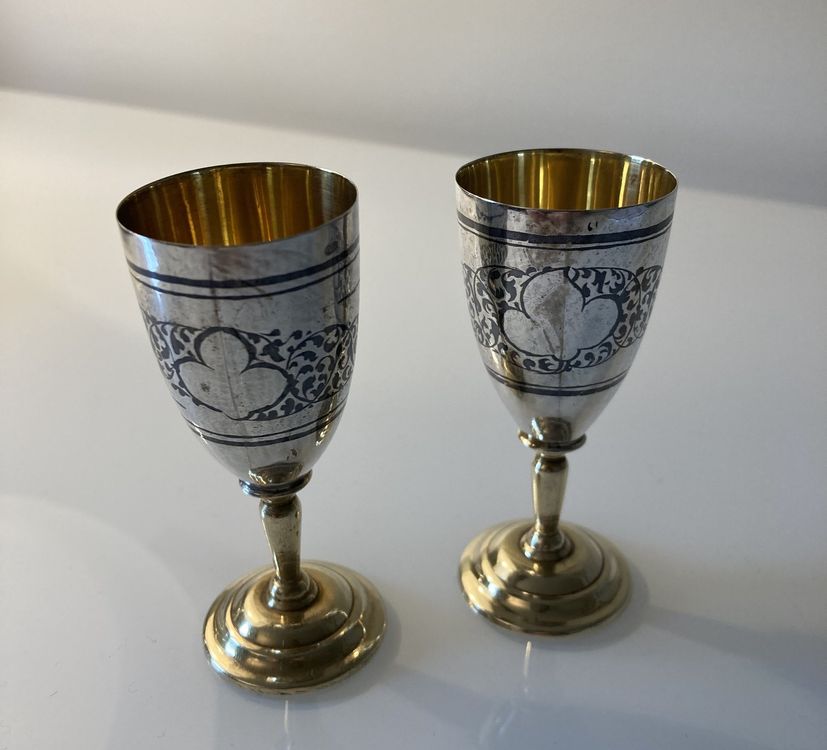 2 Likör Kelche Russland (Sowjetunion) ca. 1960, Silber 875 (Gebraucht) in Bern für CHF 80 – mit ...