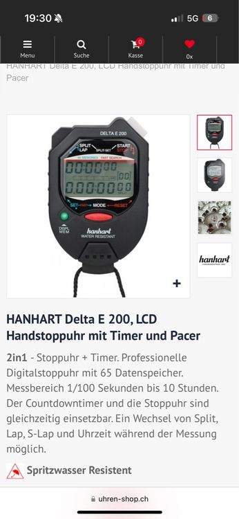 Hanhart Delta E 200, LCD Stoppuhr Timer Pacer NEU (Neu und ...
