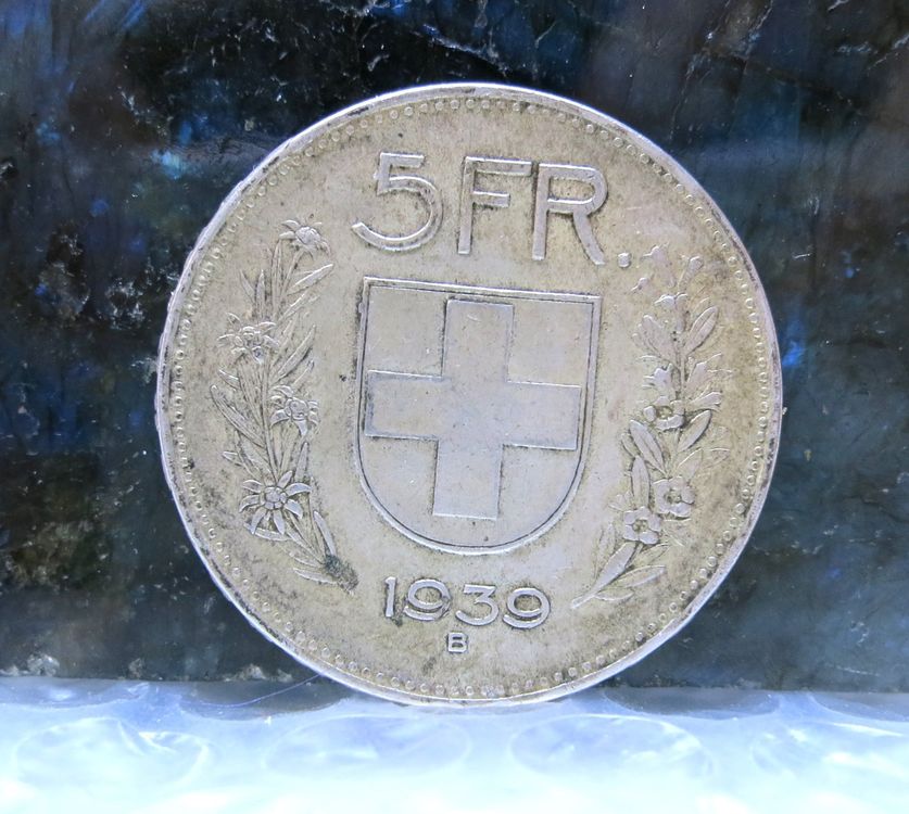Sammlersmünze: Fünf Franken 1939 Silber | Kaufen auf Ricardo