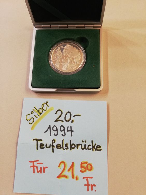Schweizer 20 Fr. Gedenkmünzen Silber 1994 | Kaufen auf Ricardo