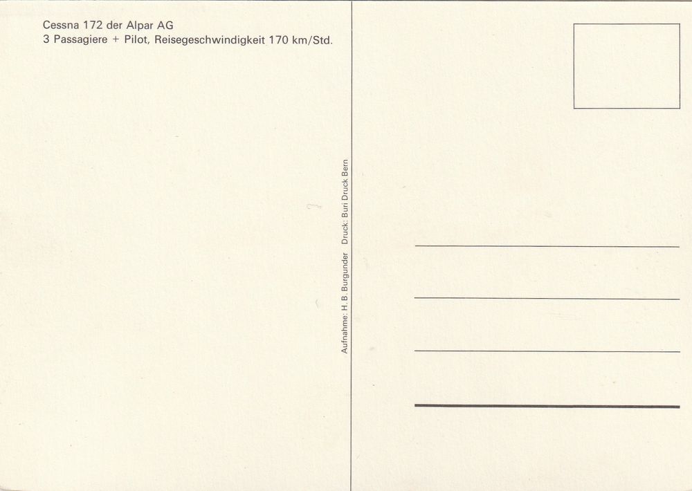 Fliegerkarte Cessna 172 der Alpar AG Karte 70 er Jahre (Gebraucht) in ...