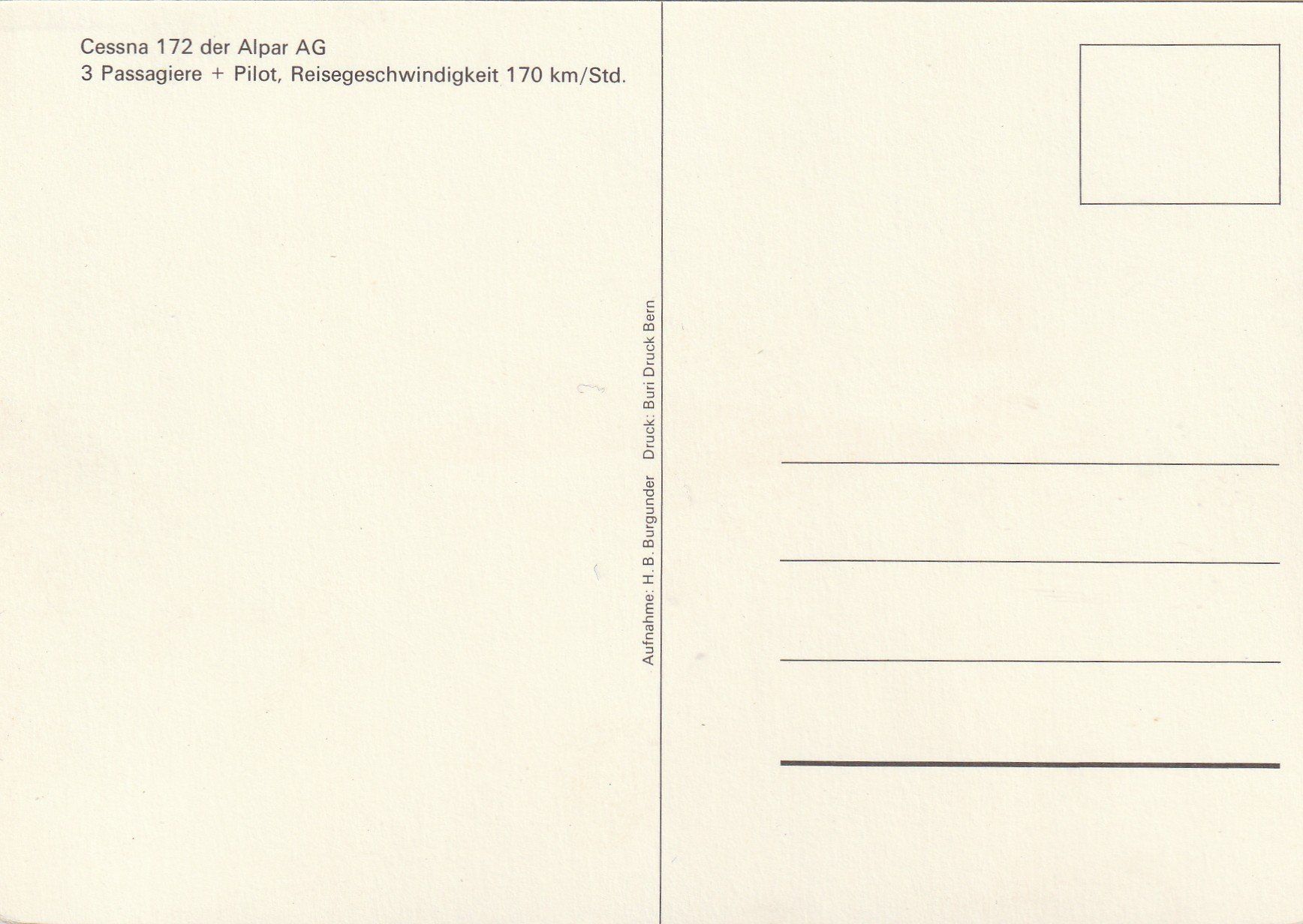 Fliegerkarte Cessna 172 der Alpar AG Karte 70 er Jahre (Gebraucht) in ...