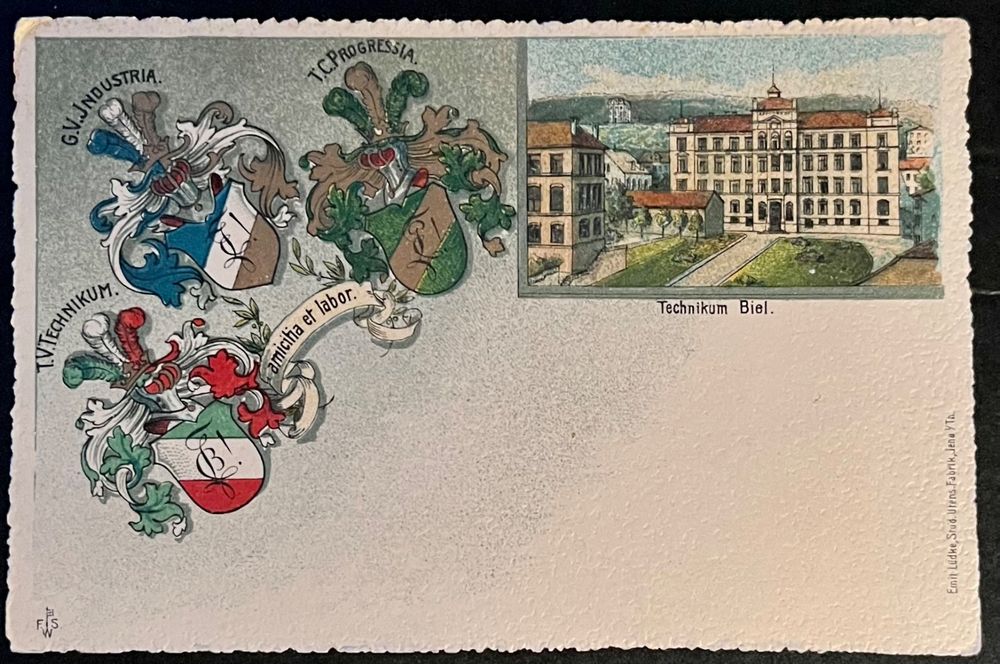 Litho-AK: TECHNIKUM BIEL (-Bienne), BE um 1900 | Kaufen auf Ricardo