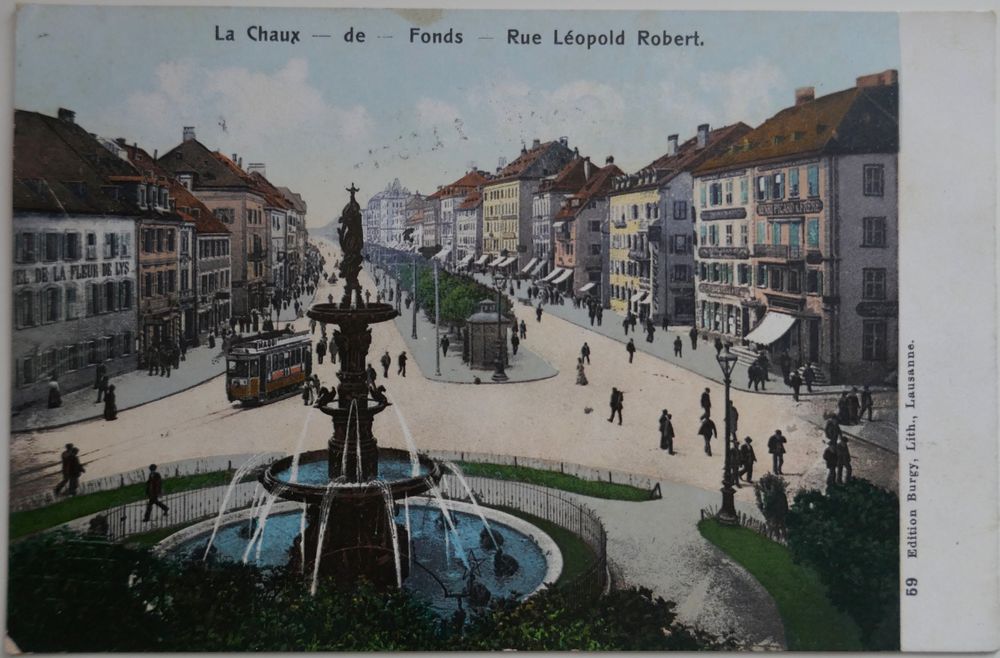 Postkarte 1905 La-Chaux-de-Fonds Rue Léopold Robert. | Kaufen auf Ricardo