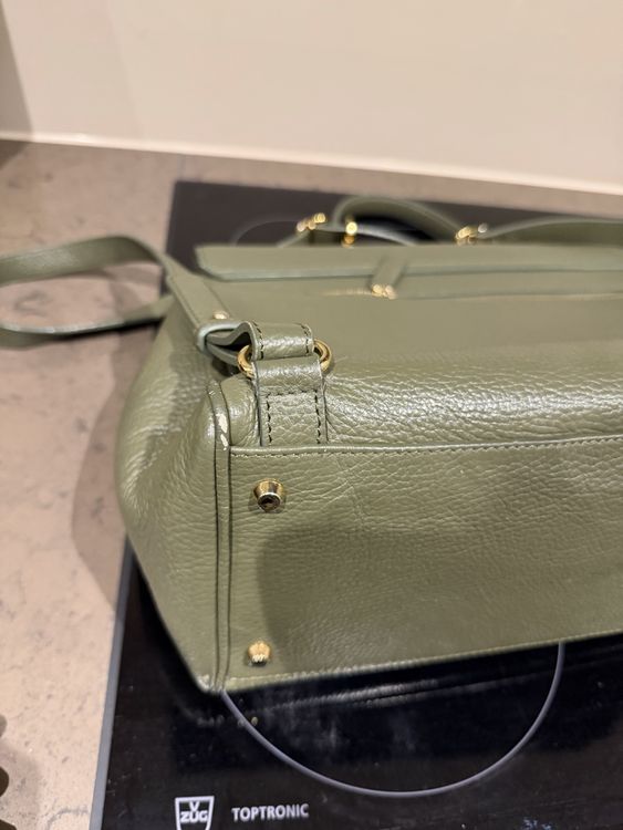Ameli Zurich bag Bellevue (soft grain leather, olive green) (Gebraucht ...