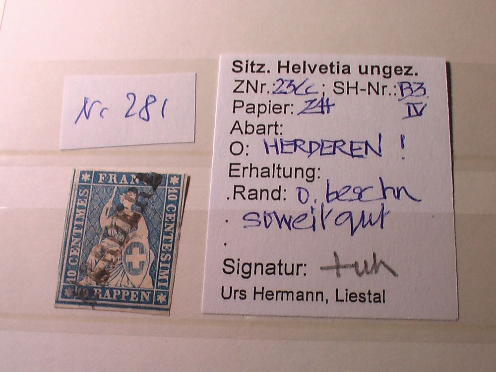 Nr. 281 Strubel 23 Cc o fehlerfrei SBK 120.-- geprüft (Gebraucht) in ...