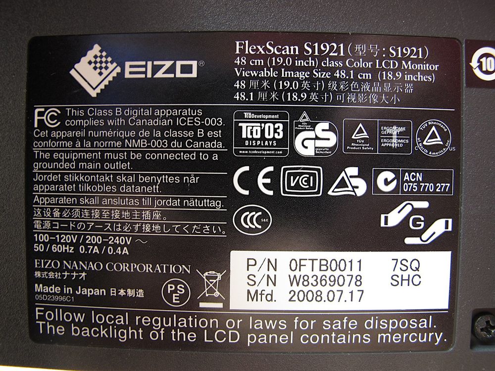 Eizo Flexscan S1921 (Gebraucht) in Clarens für CHF 1 – nur Abholung auf Ricardo kaufen