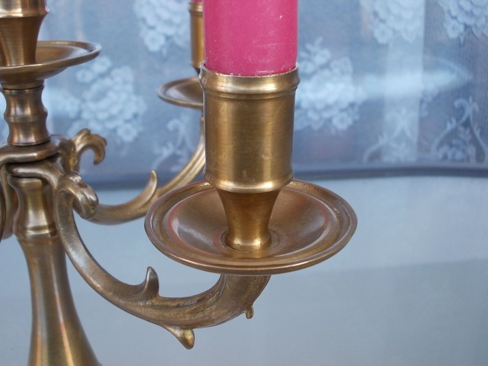 Alter 27cm 5 flammiger Messing Kerzenständer 50er/60er Jahre | Kaufen auf Ricardo