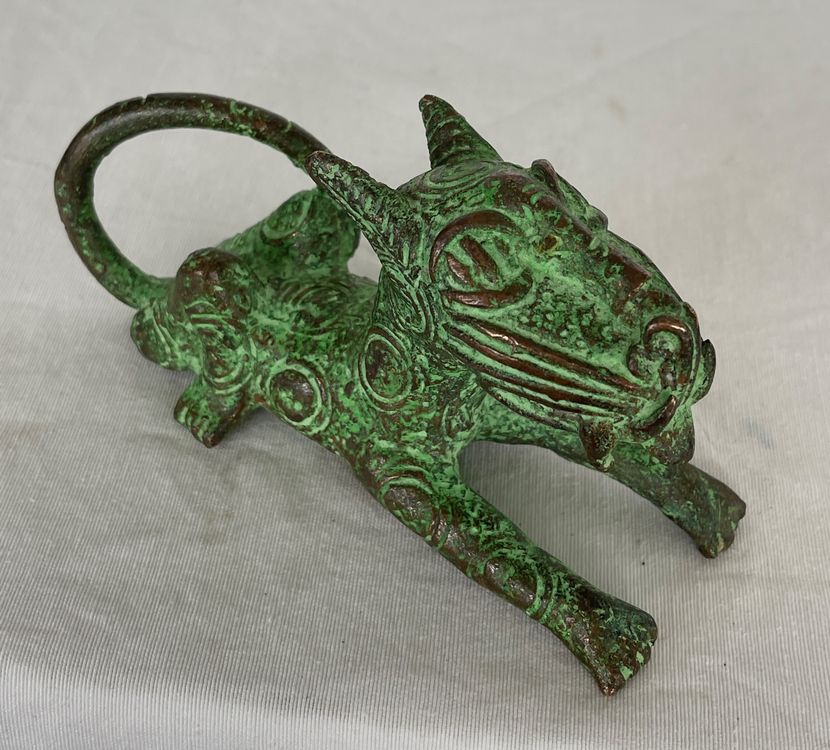 feiner alter Leopard Bronze Benin Länge 14,5 cm | Kaufen auf Ricardo