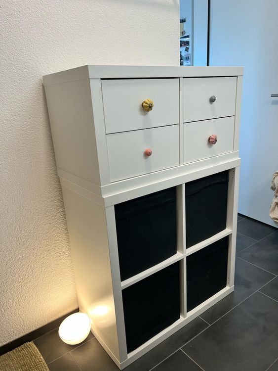 Kallax White Drawer Shelf Unit with Storage Boxes (Gebraucht) in ...