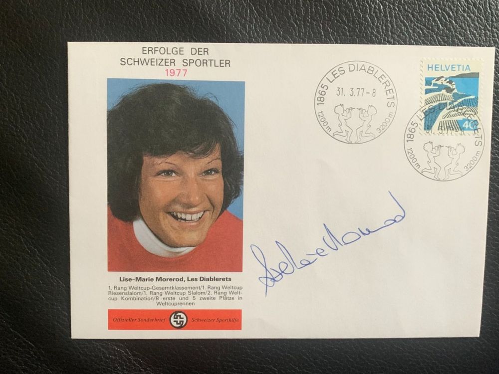 Ski Lise-Marie Morerod Signature Autographe 31.03.1977 (D'occasion) à ...