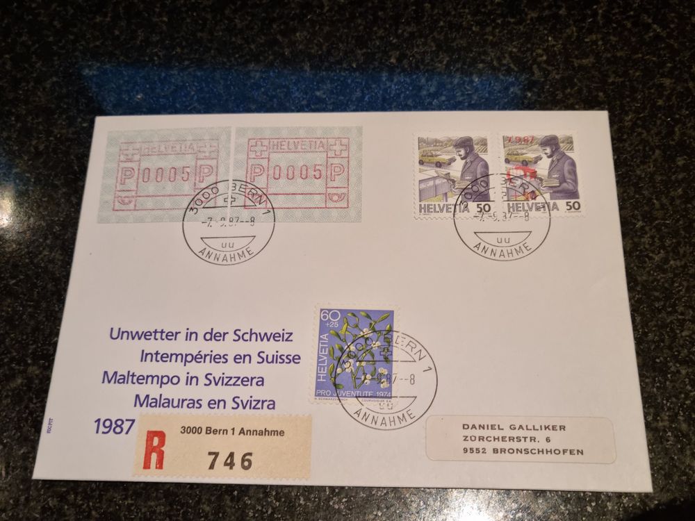 1987 FDC Combo Unwetter Schweiz | Kaufen auf Ricardo