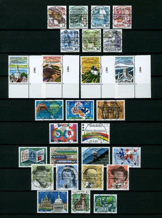 8 AUSGABEN ET VOLLSTEMPEL AB 1983 - GUTER KW (Gebraucht) in Sarmenstorf für CHF 3 – mit ...