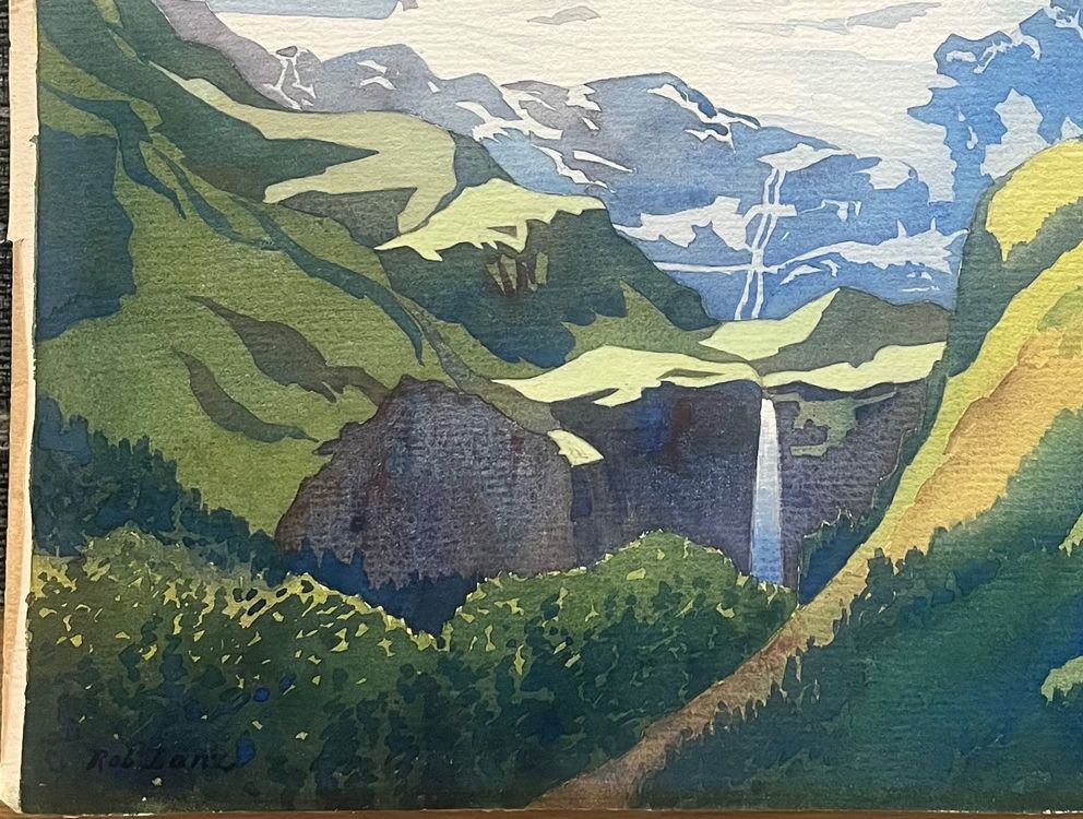 Robert Lanz (1864-1931) Berglandschafts Aquarell | Kaufen auf Ricardo
