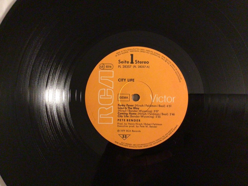 PETE BENDER, City Life, LP, 1979 (Gebraucht) in Steinach für CHF 5 ...