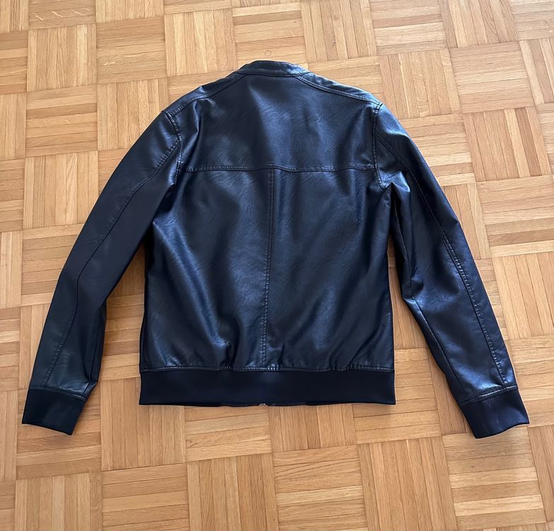 Herren Lederimitat Jacke schwarz L wie neu | Kaufen auf Ricardo