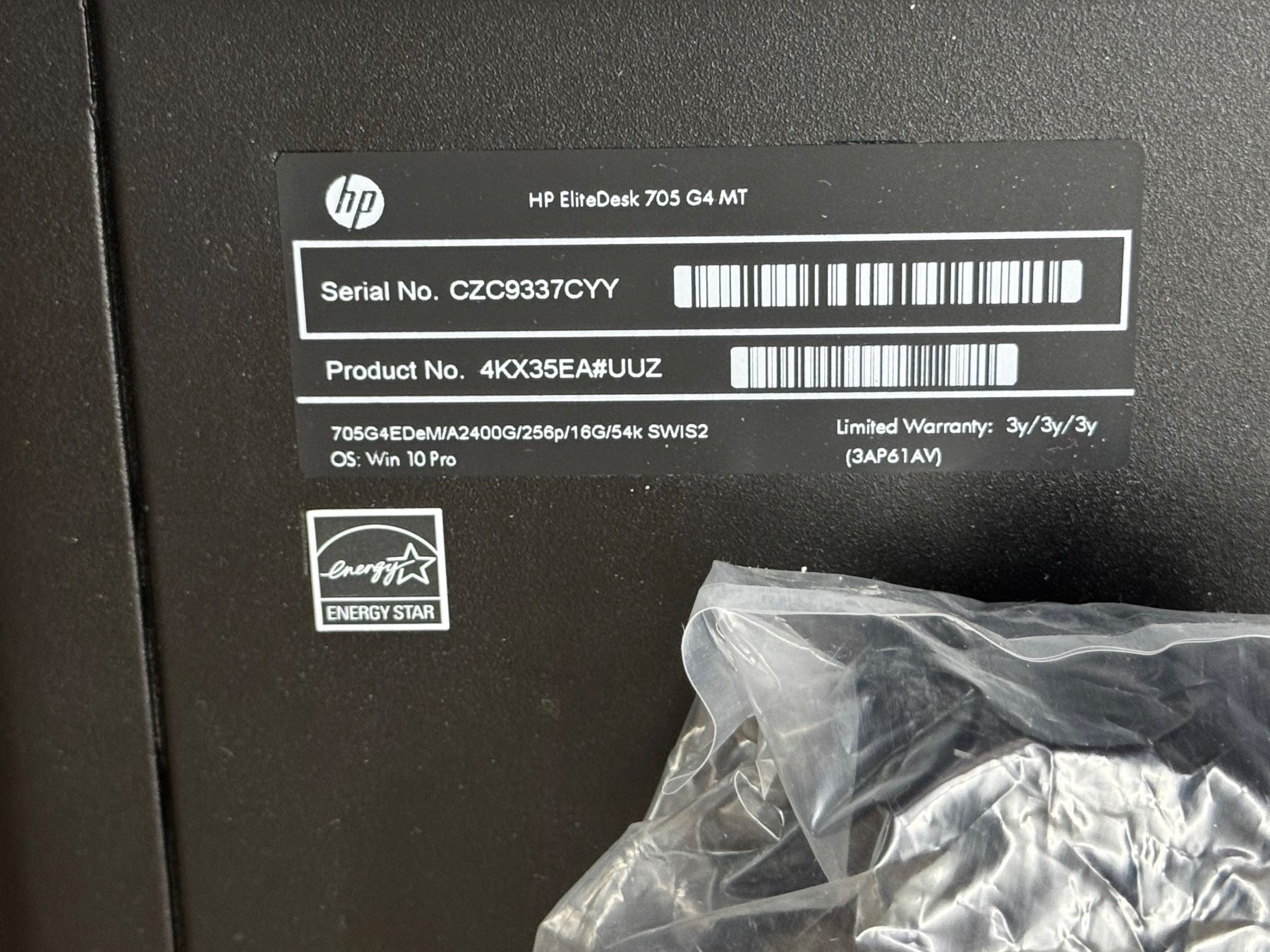 HP EliteDesk 705 G4 PC AMD Ryzen 5 Pro 2400G 16G/256GB (Gebraucht) in ...