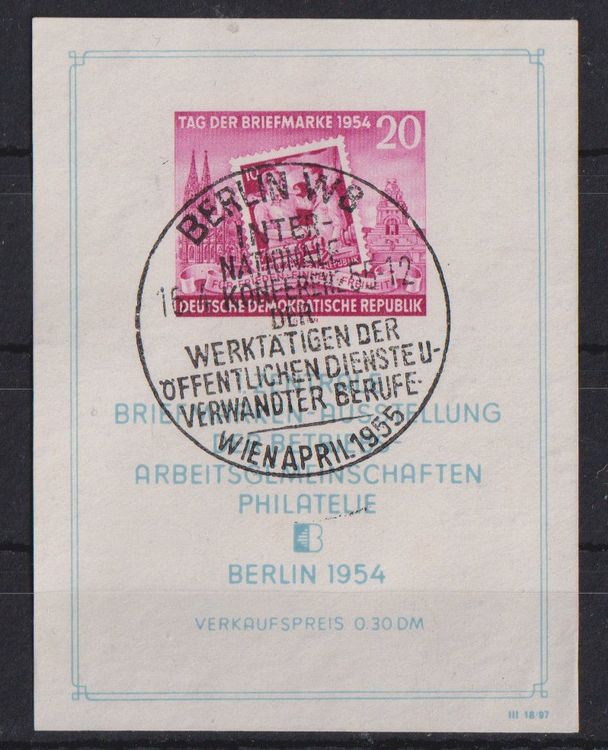 DDR 1954: Block Briefmarkenausstellung | Kaufen auf Ricardo
