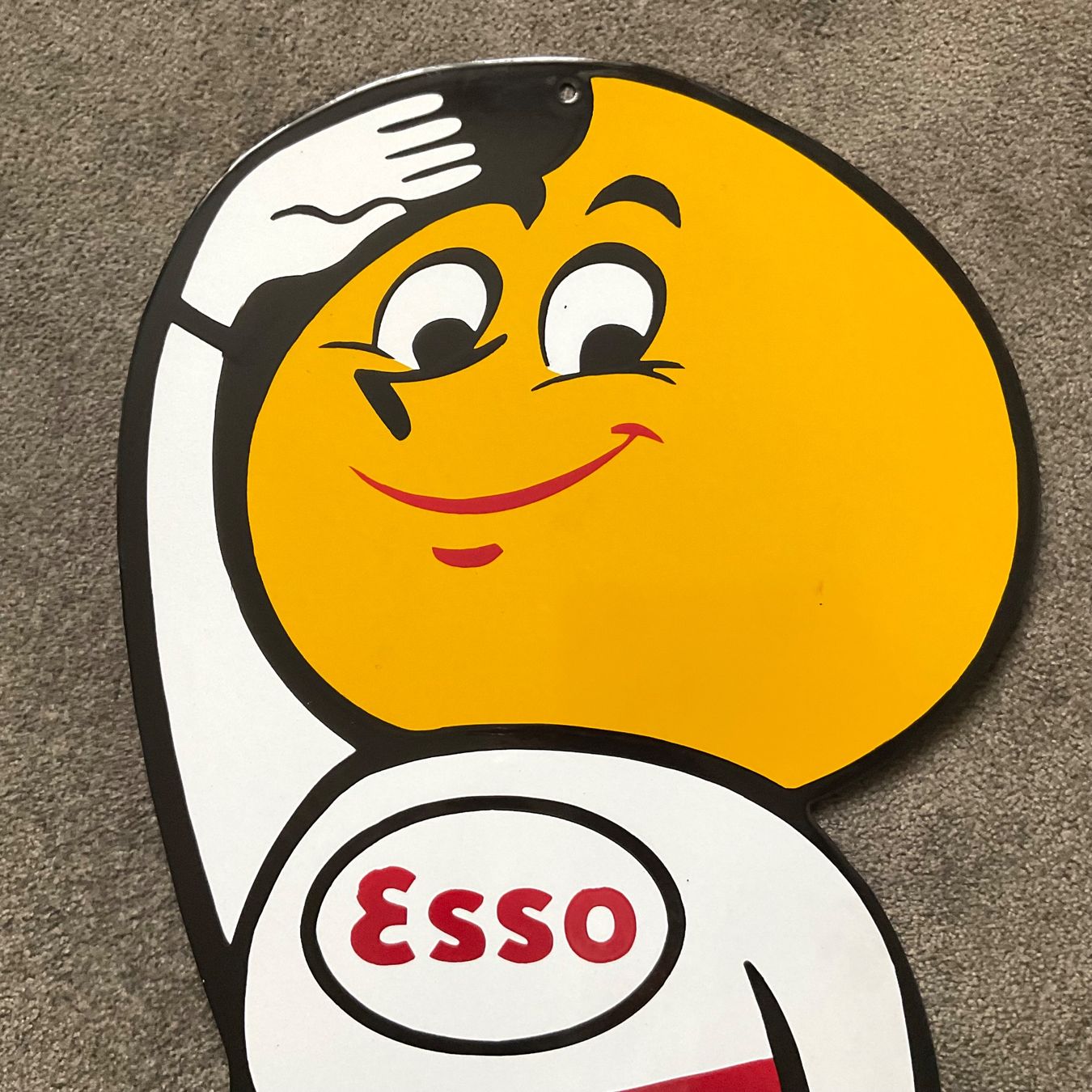 🔵🔴 grosses ESSO Happy Motoring Emailleschild – 79,5 cm 🔴 (Gebraucht) in ...