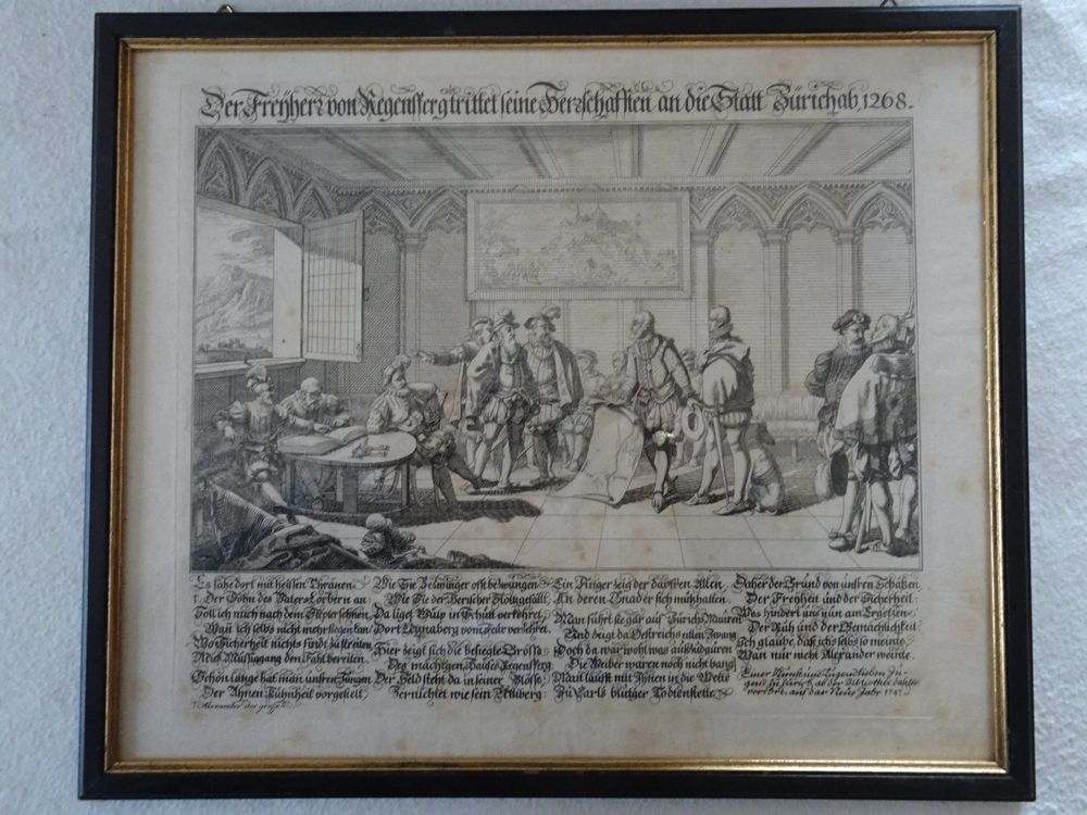 Neujahrsblatt 1747 Der Freiherr von Regensberg tritt seine.. (Gebraucht ...