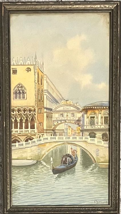 Antike Venezianische Aquarell mit Böter Unl. Sig. (Gebraucht) in Hochdorf für CHF 5 – mit ...