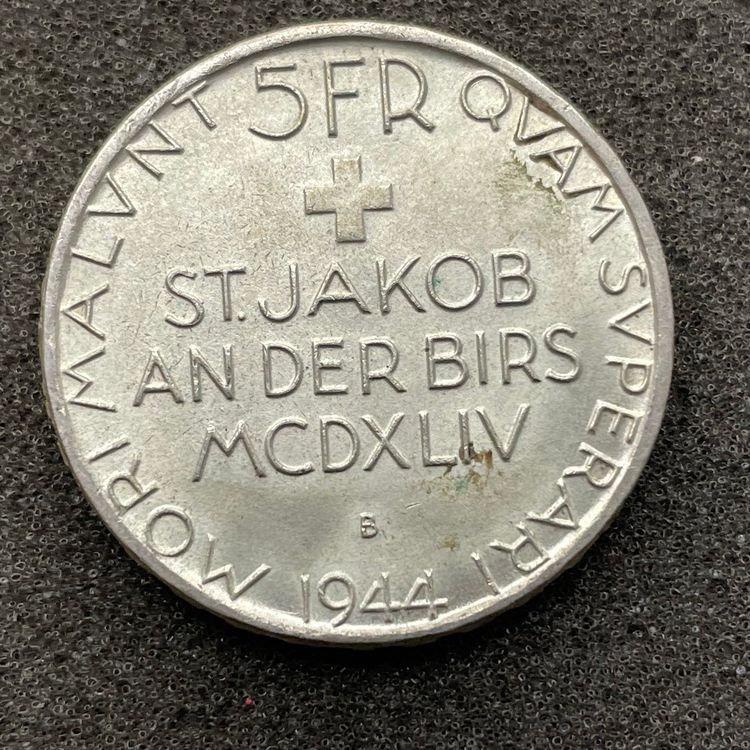 5 franken Silber 1944 St. Jakob (Gebraucht) in Reitnau für CHF 19 – mit Lieferung auf Ricardo kaufen