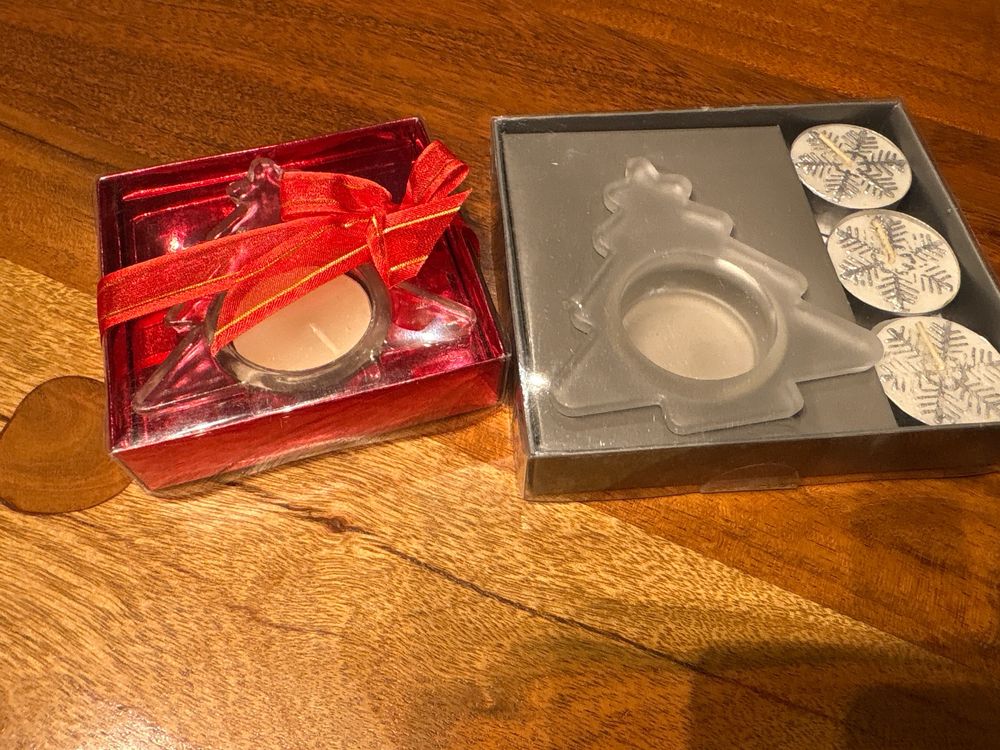Weihnachtsdeko: 2 Teelichthalter, neu, Winter 🎄 (Neu und ...