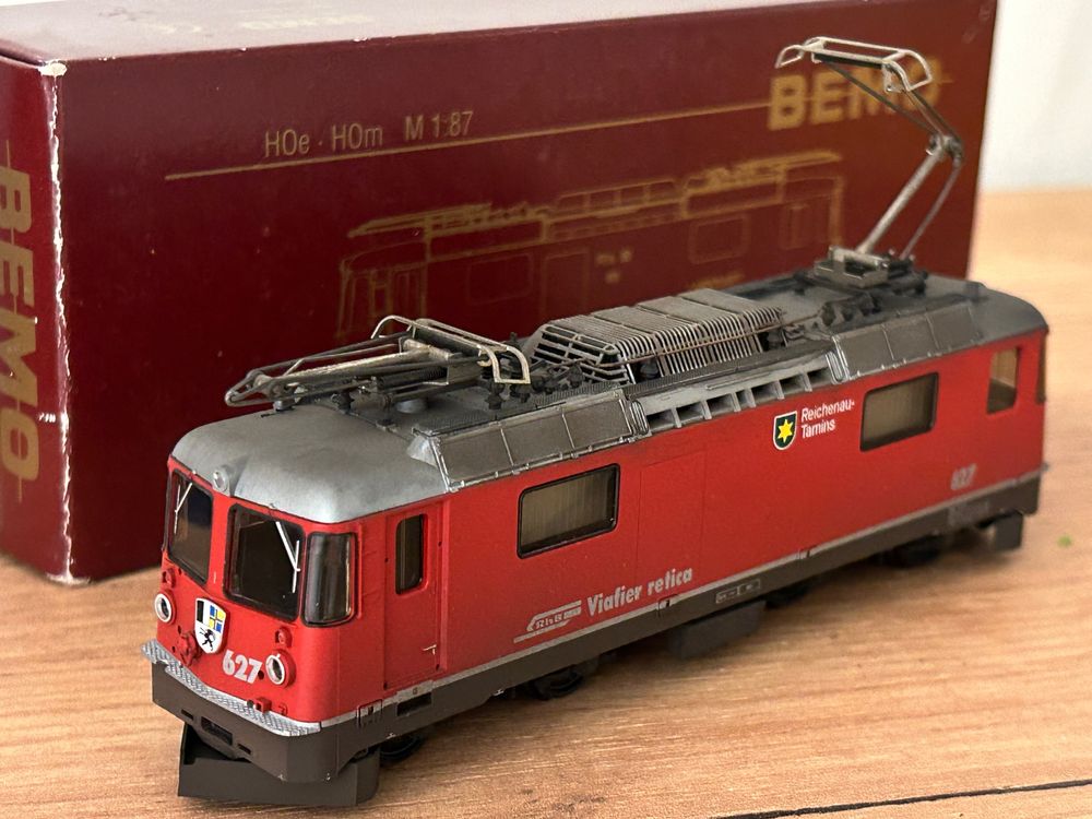 H0m verwittert RhB Ge 4/4 II #627 Reichenau Bemo Analog (Neu (gemäss Beschreibung)) in Belp für ...