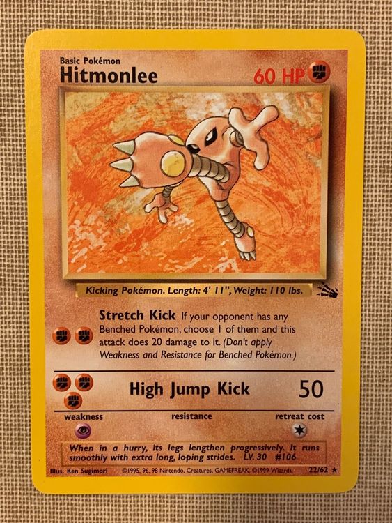Pokemon Hitmonlee / Kicklee Rare Fossil ENG 22/62 (Gebraucht) in ...