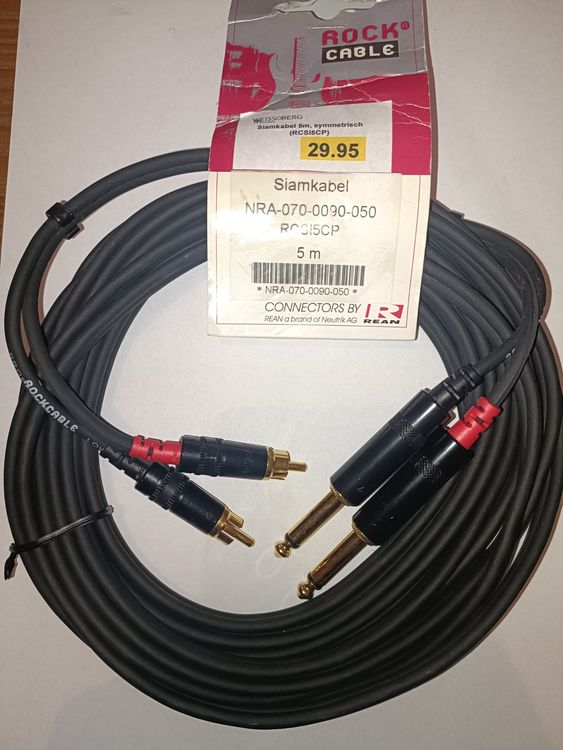 Rock Cable Chich auf Klinke 6.3mm (Jack) 5m Kabel (Neu und ...