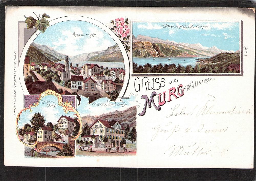 Litho: Gruss aus Murg SG - Wallensee , gel. 1900 (Gebraucht) in Reichenburg für CHF 44 – mit ...