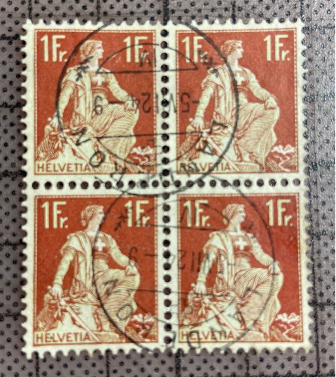 Helvetia mit Schwert viererblock (Gebraucht) in Claro für CHF 8.95 – mit Lieferung auf Ricardo ...