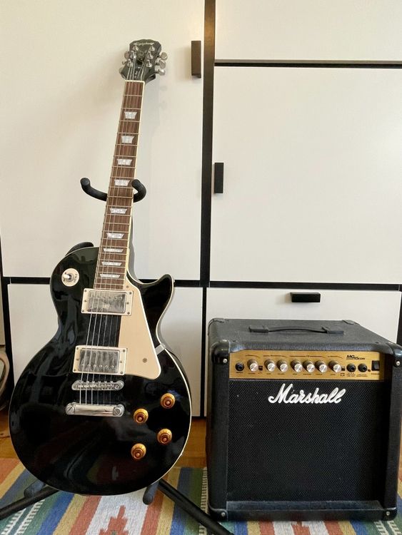 E-Gitarre Epiphone Les Paul inkl Verstärker Marshall MG15CDR (Gebraucht ...