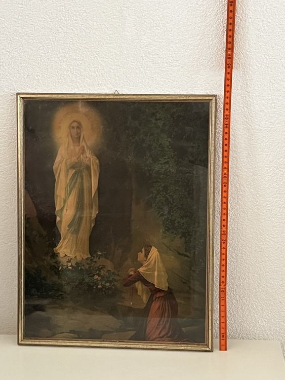 Antikes Marienbild, Erscheinung Lourdes, gerahmt (Gebraucht) in ...