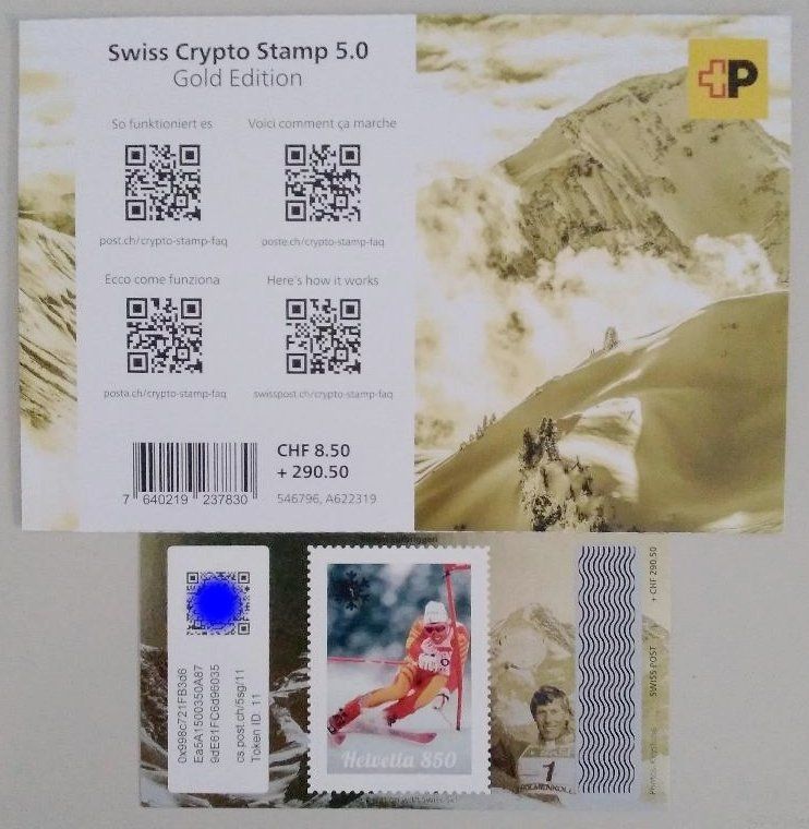 Swiss Crypto Stamp 5.0 Gold Edition ID 11 Pirmin Zurbriggen (Gebraucht ...