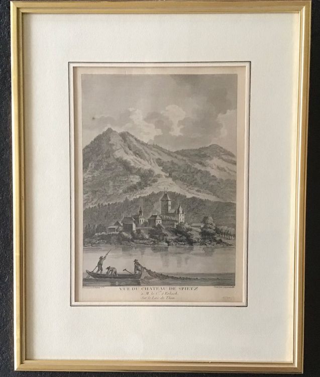 Kupferstich Vue du Château de Spietz von Déquevauviller 1780 | Kaufen auf Ricardo