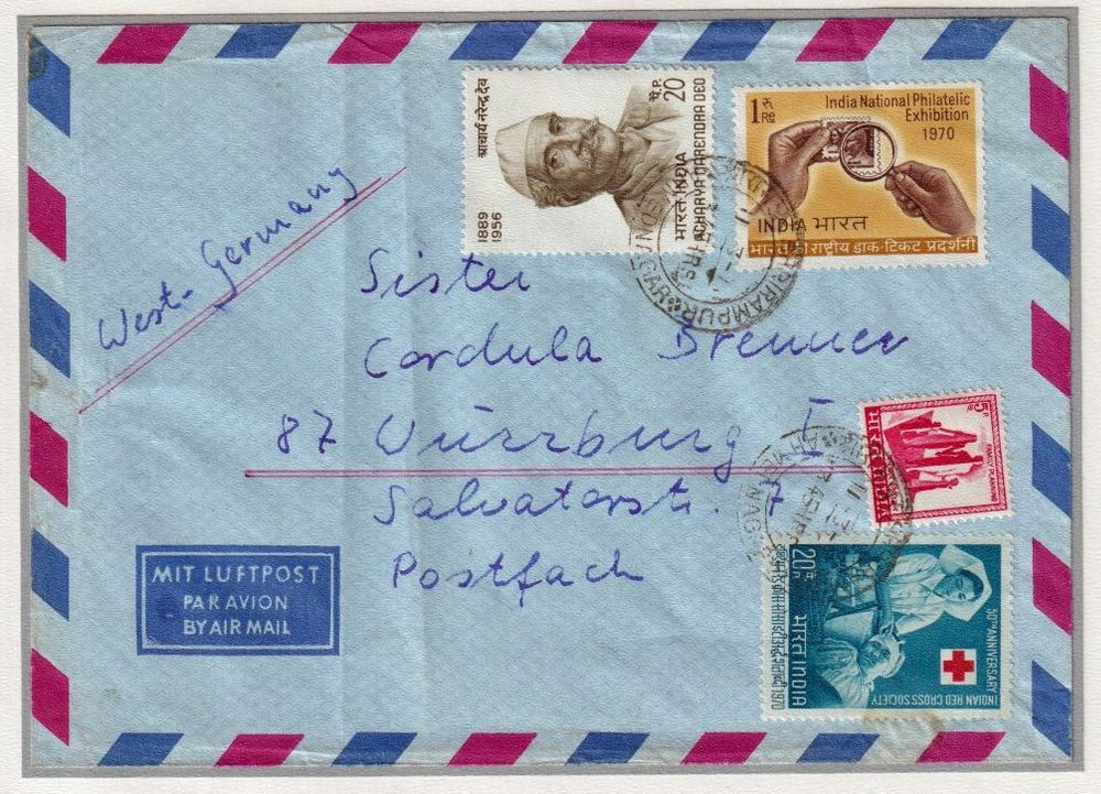 Indien LP- Brief mit RK-Briefmarken 1983 (Gebraucht) in Langenthal für ...