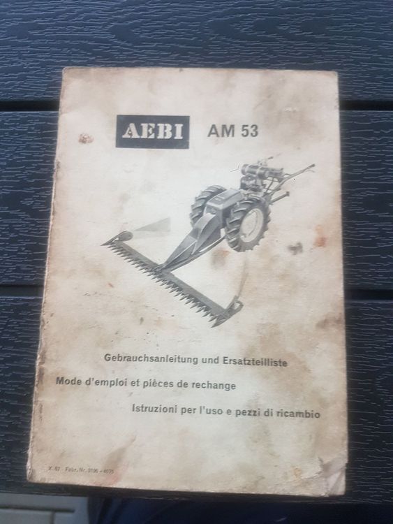 Aebi AM53 Betriebsanleitung (Gebraucht) in Aeschlen für CHF 12 – mit Lieferung auf Ricardo kaufen