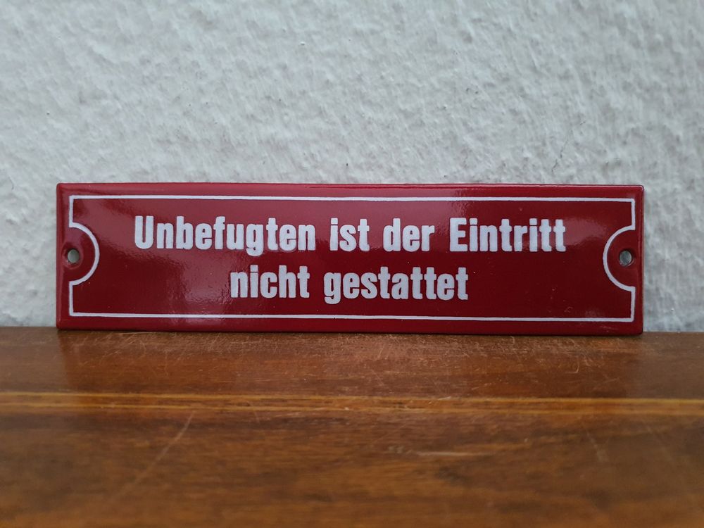 Emailschild Eintritt Verboten Bahn Zug Tram Emaille Schild | Kaufen auf Ricardo
