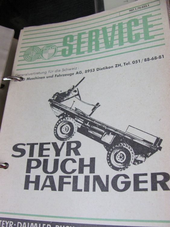 Steyr Puch Haflinger Betriebsanleitung, komplett (Gebraucht) in Itingen für CHF 185 – mit ...